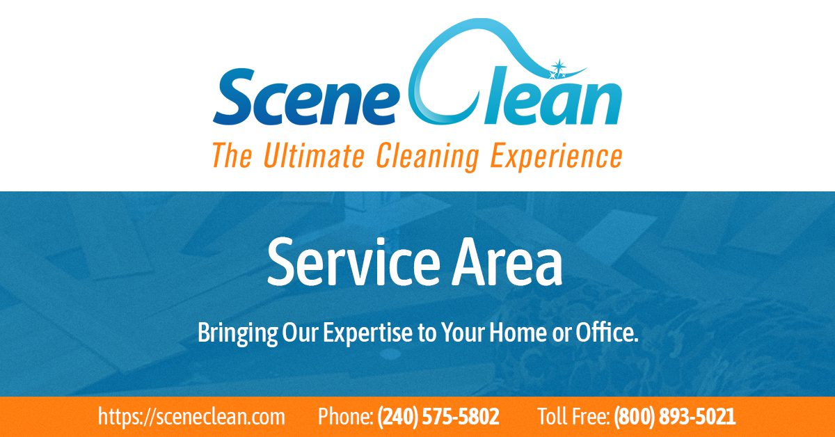 Service Area for Scene Clean - Frederick County and Beyond.